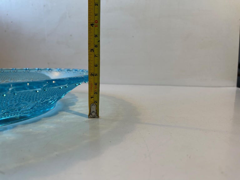 Pressed Blue Uranium Glass Bowl from Holmegaard, 1930s For Sale at 1stDibs