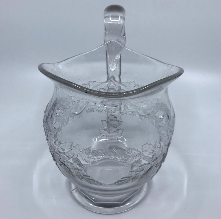 Pressed Glass Acorn and Oak Leaf Pitcher For Sale at 1stDibs | pressed ...