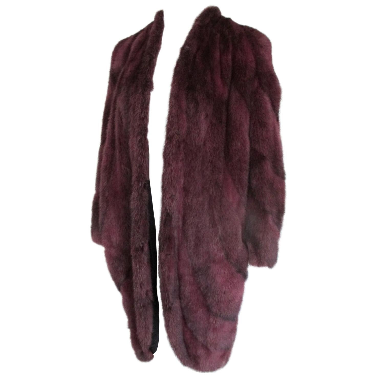 Pret-A-Porter Bordeaux Flared Mink Fur Coat For Sale at 1stDibs