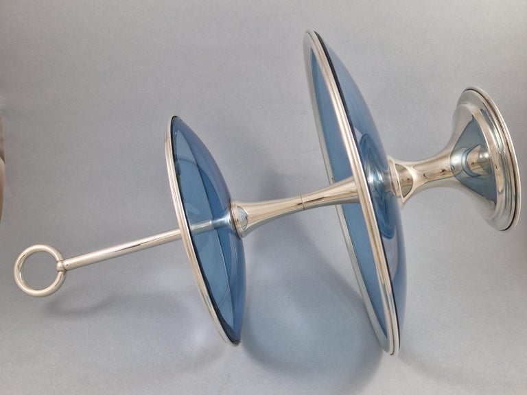 Pretty 2-Tier Cup in Glass and Sterling Silver For Sale at 1stDibs