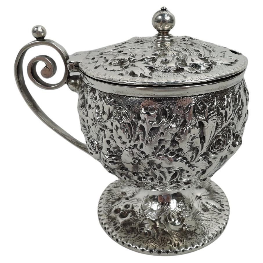 Dutch Silver Mustard Pot in the Shape of a Barrel, 1894 For Sale at 1stDibs