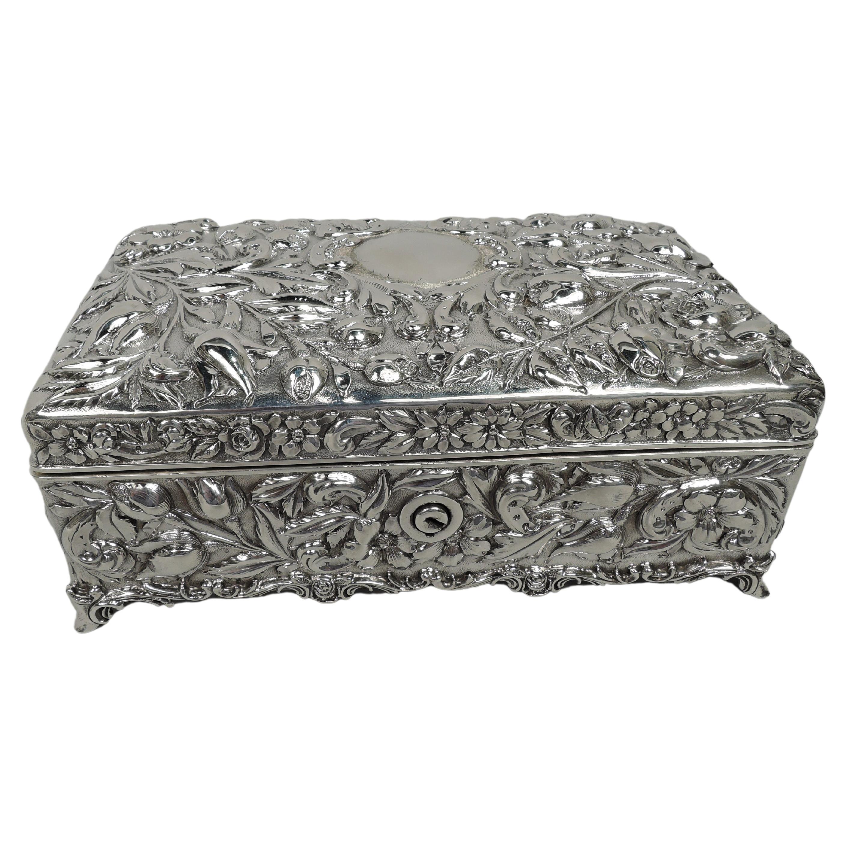 Antique English Sterling Silver Jewelry Box, 1911 at 1stDibs