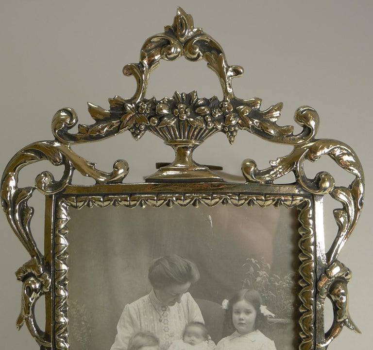 Pretty Antique English Cast Brass Photograph Frame, circa 1880 at 1stDibs
