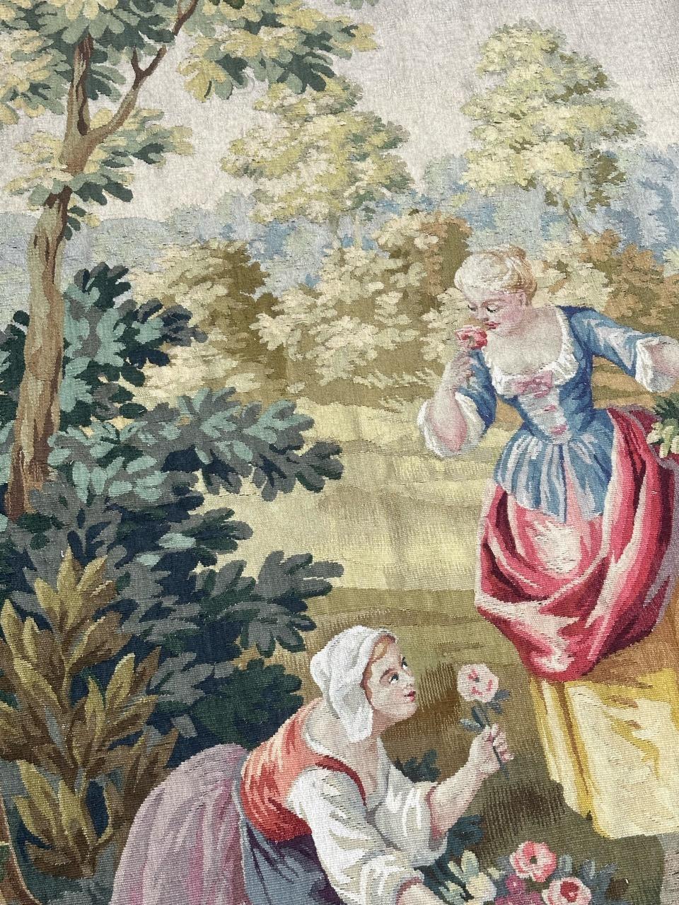 Pretty antique french Aubusson tapestry by “Marcel Coupé” For Sale at ...