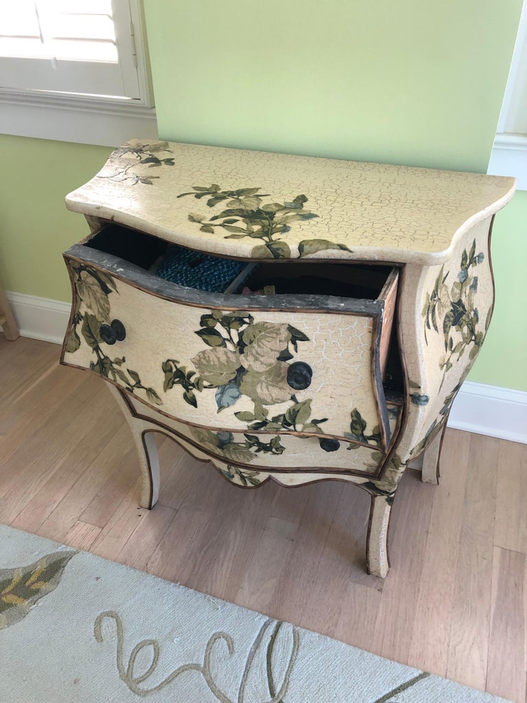 Pretty Bombay Style Painted and Decoupaged Chest of Drawers For Sale at ...