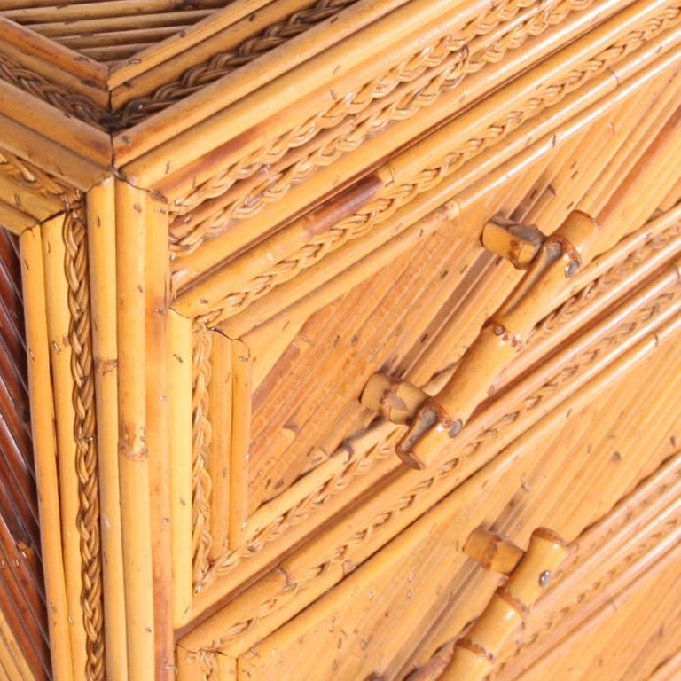 Pretty dresser with bamboo handles For Sale at 1stDibs