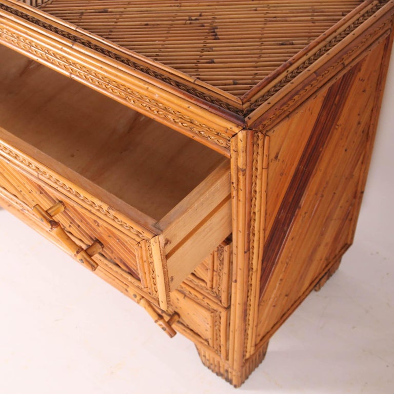 Pretty dresser with bamboo handles For Sale at 1stDibs