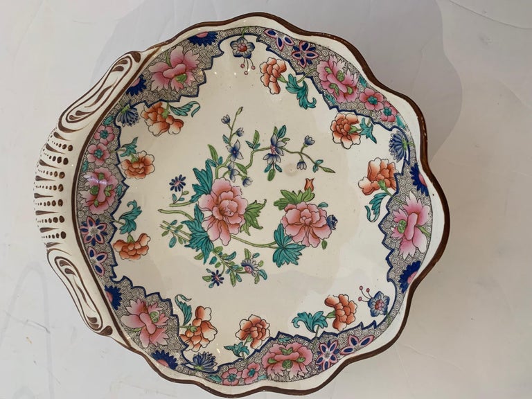 Pretty English Antique Spode Clamshell Serving Dish For Sale at 1stDibs