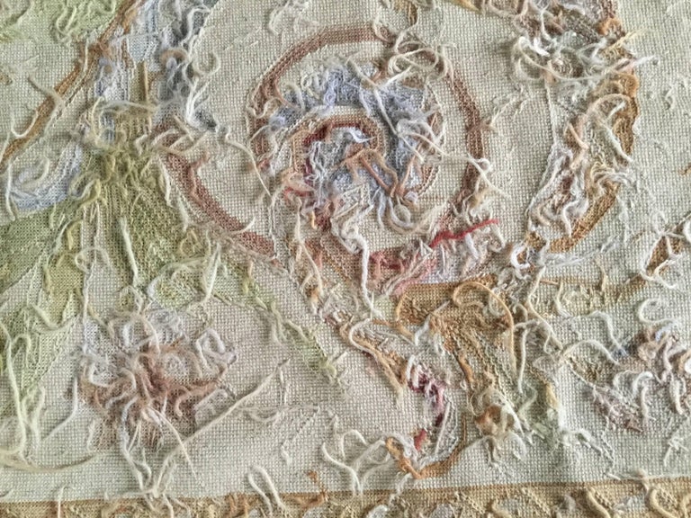 Pretty French Antique Needlepoint Area Rug at 1stDibs