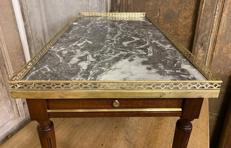 Pretty French Louis XVI Coffee Table with Drawer For Sale at 1stDibs