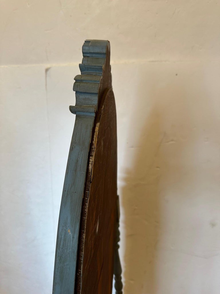 Pretty French Style 19th Century Grey Blue Oval Painted Floor Mirror ...