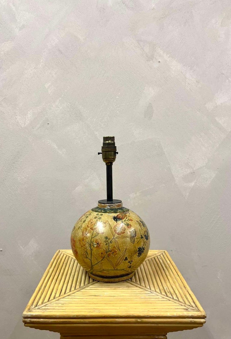 Pretty Kashmiri 19th Century Hand Painted Papier Mâché Table Lamp For ...