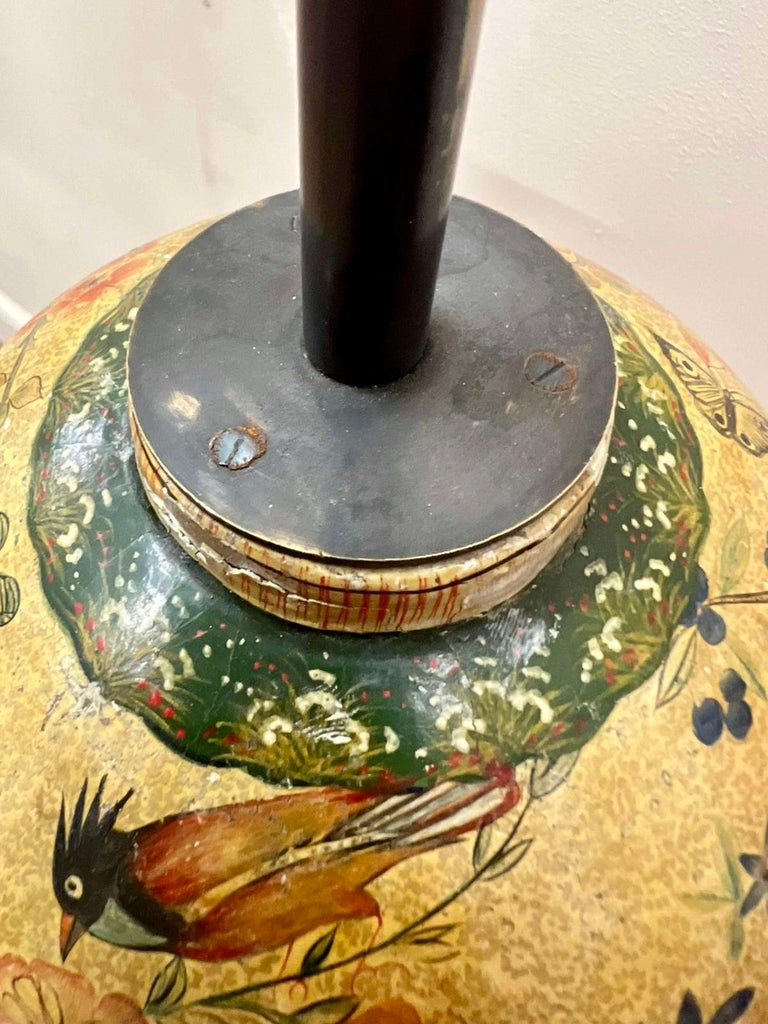 Pretty Kashmiri 19th Century Hand Painted Papier Mâché Table Lamp For ...