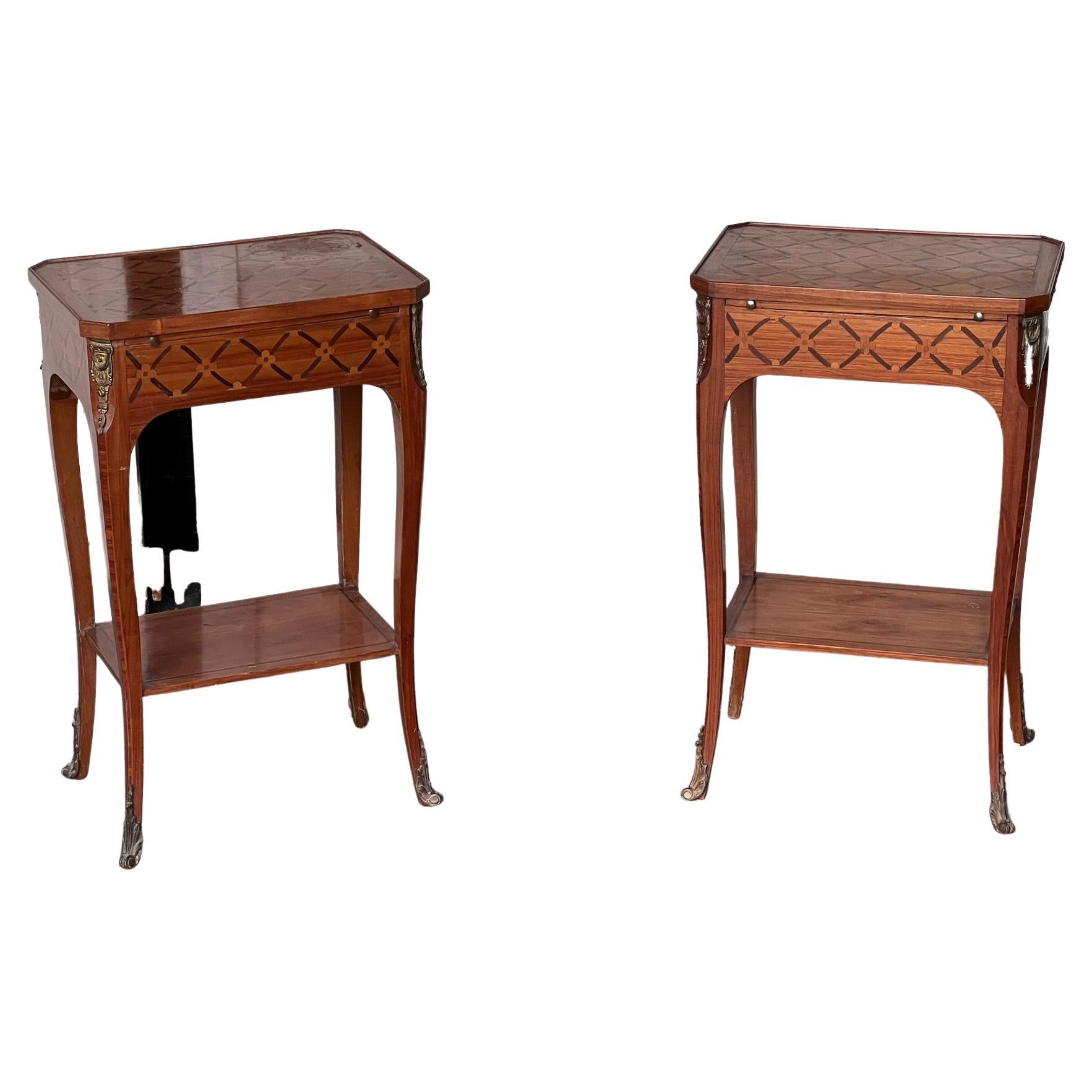 Pair of French Oval Inlaid Bedside Drawer Tables at 1stDibs | oval ...
