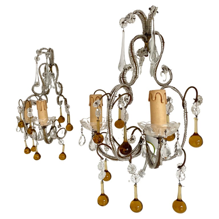 Pretty Pair Vintage Italian Florentine Sconces For Sale at 1stDibs