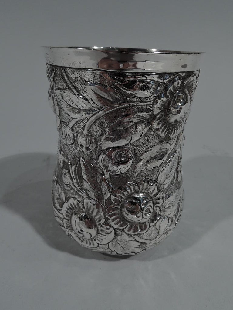 Pretty Repousse Sterling Silver Beaker by Contemporary New York Maker ...