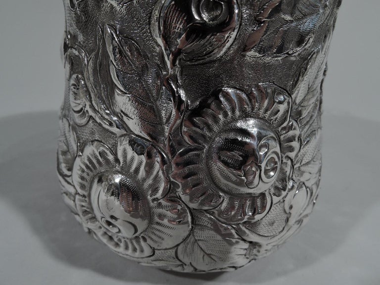 Pretty Repousse Sterling Silver Beaker by Contemporary New York Maker ...