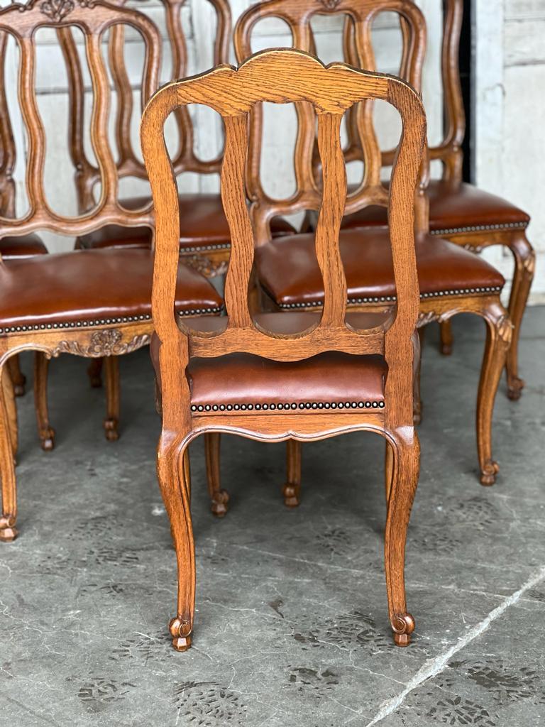 Pretty Set6 French Oak Dining Chairs For Sale at 1stDibs