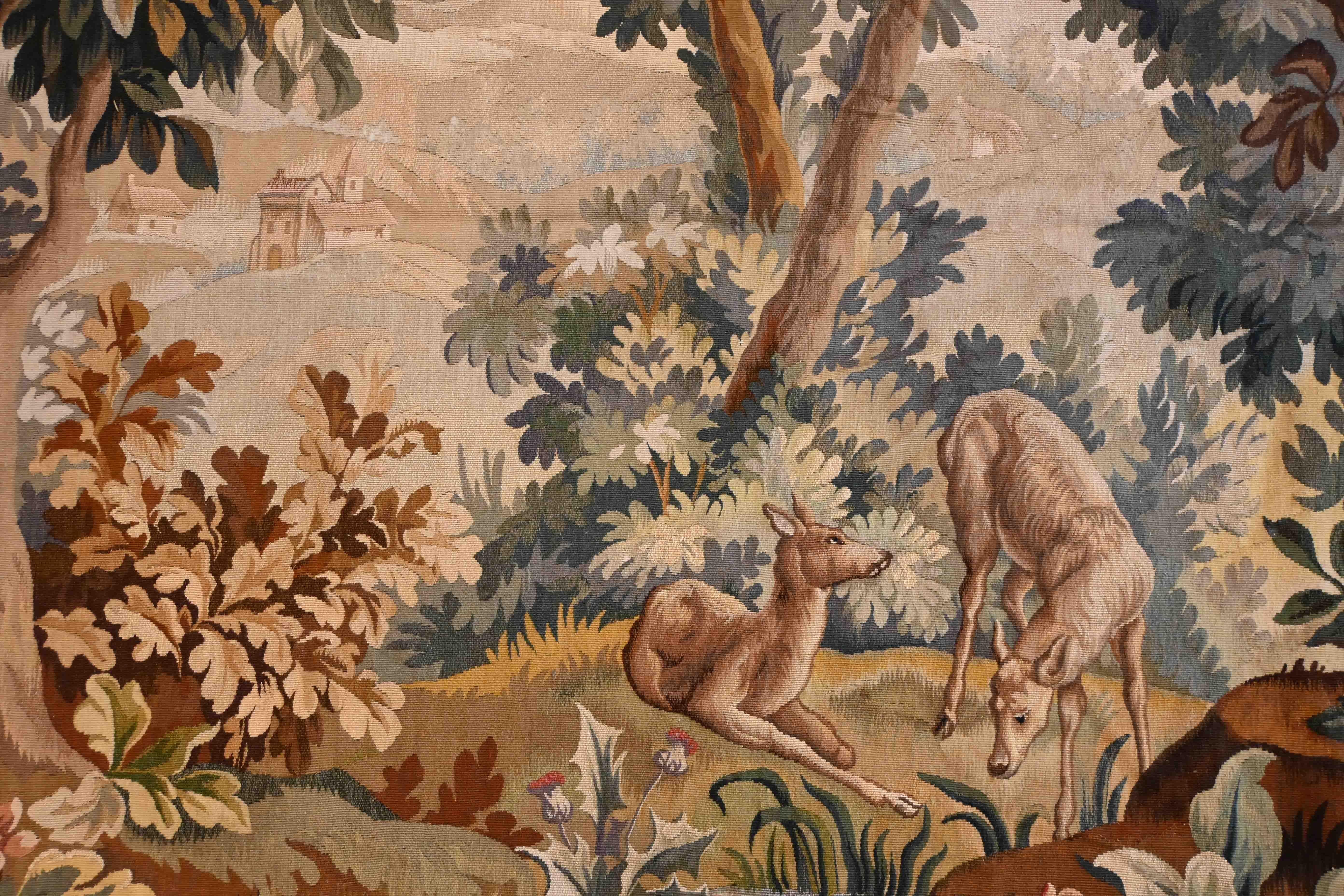 "Pretty Tapestry Greenery of Aubusson Signed and Monogrammed - N° 1325 ...