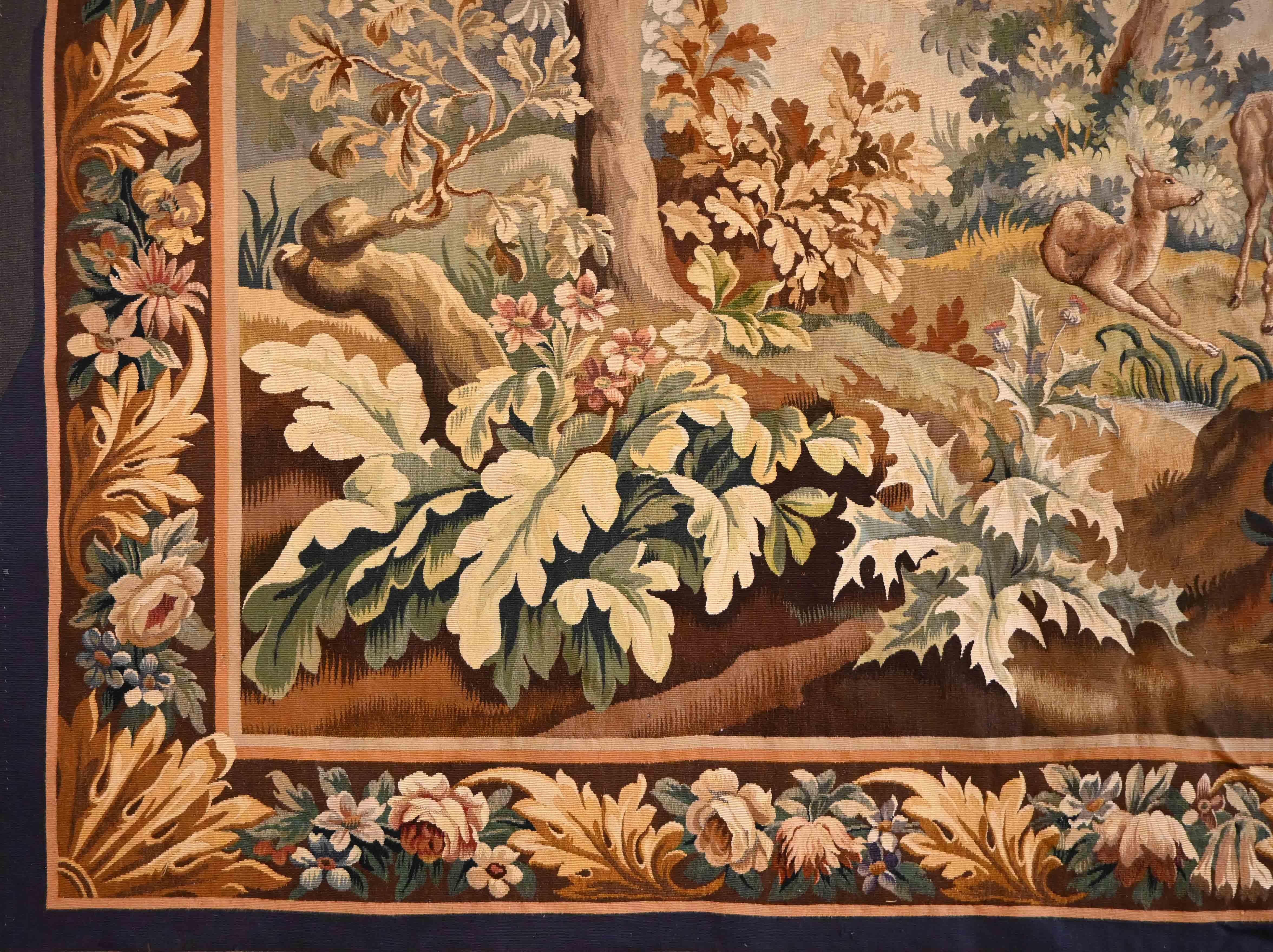 "Pretty Tapestry Greenery of Aubusson Signed and Monogrammed - N° 1325 ...