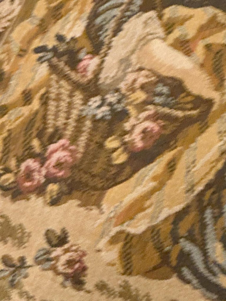 Pretty vintage Aubusson style Jaquar tapestry For Sale at 1stDibs