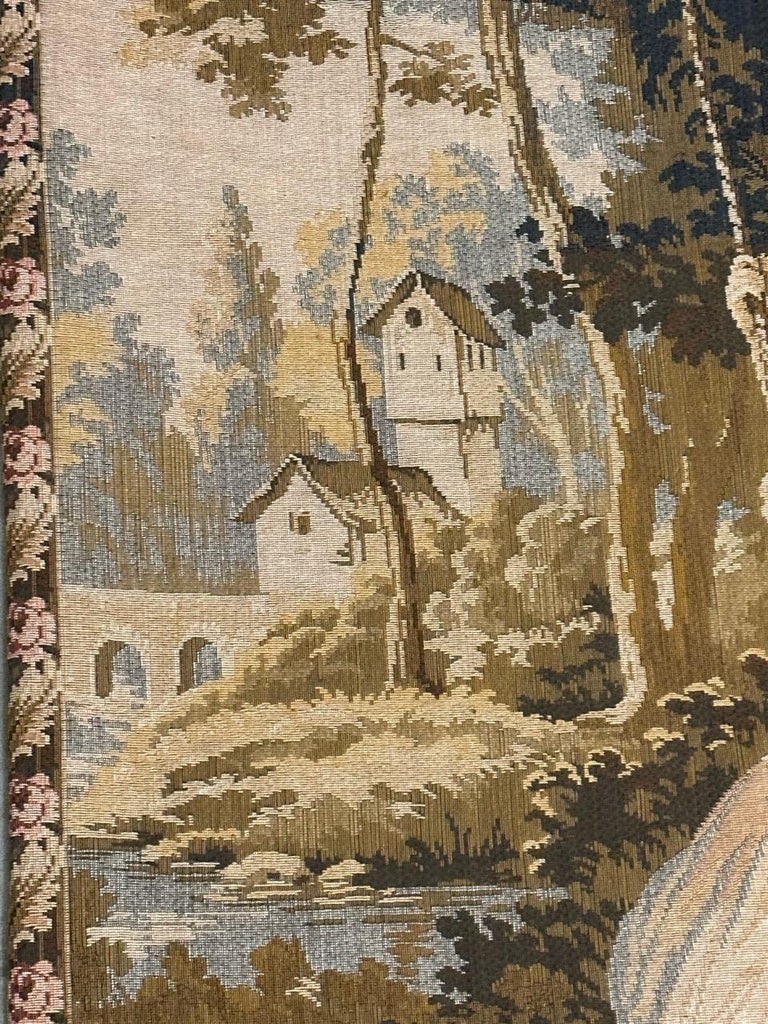Pretty vintage Aubusson style Jaquar tapestry For Sale at 1stDibs