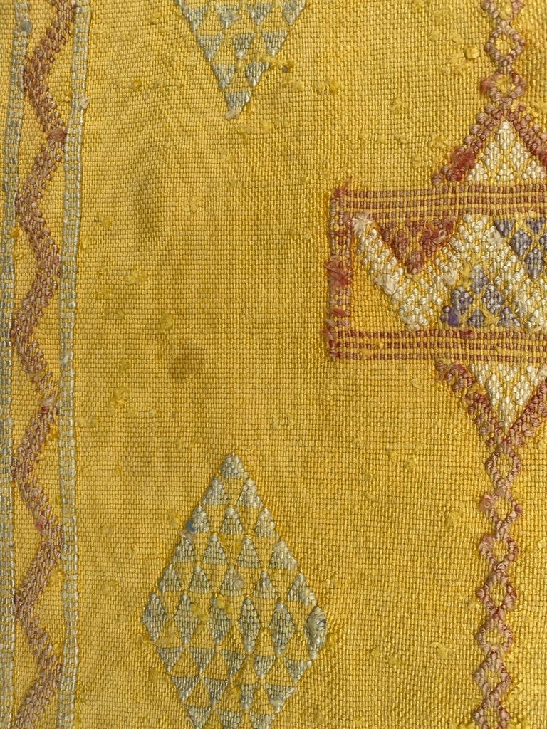 Pretty Vintage Tribal Silk Moroccan Kilim For Sale at 1stDibs