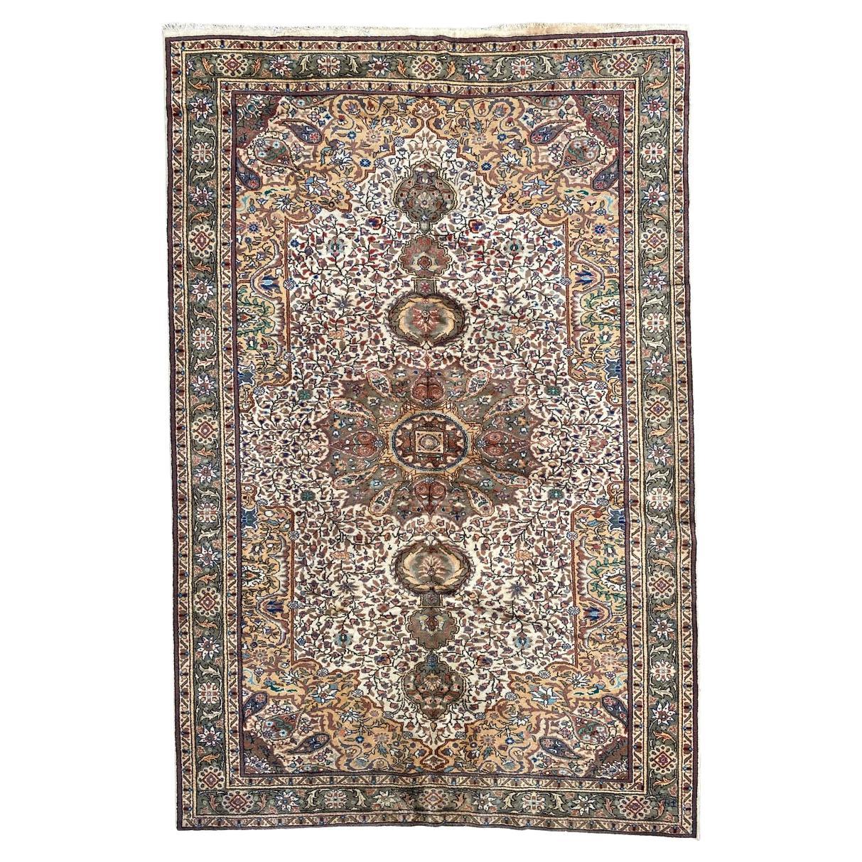 Beautiful Large Vintage Turkish Kayseri Rug For Sale at 1stDibs