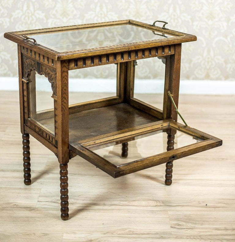 Prewar Oak Tea Table or Wet Bar at 1stDibs