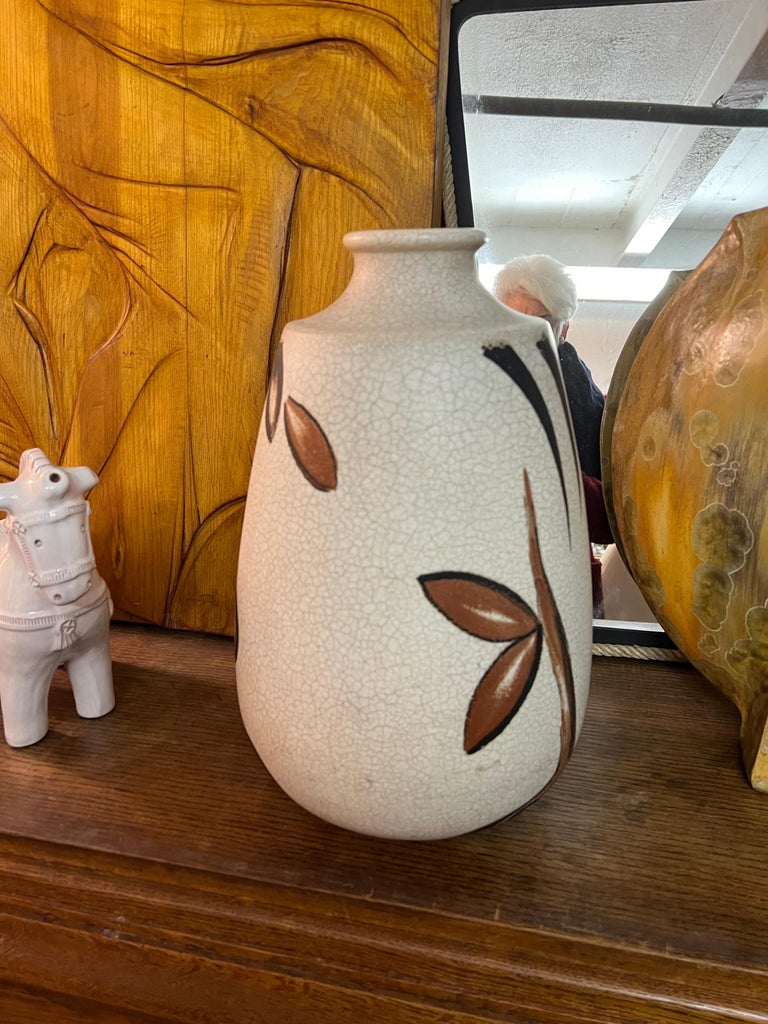 Primavera Art Deco, Glazed Ceramic Vase For Sale at 1stDibs