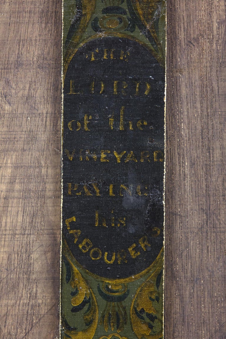 Primitive 19th Century Oil Painting of Vineyard Owner Paying His ...