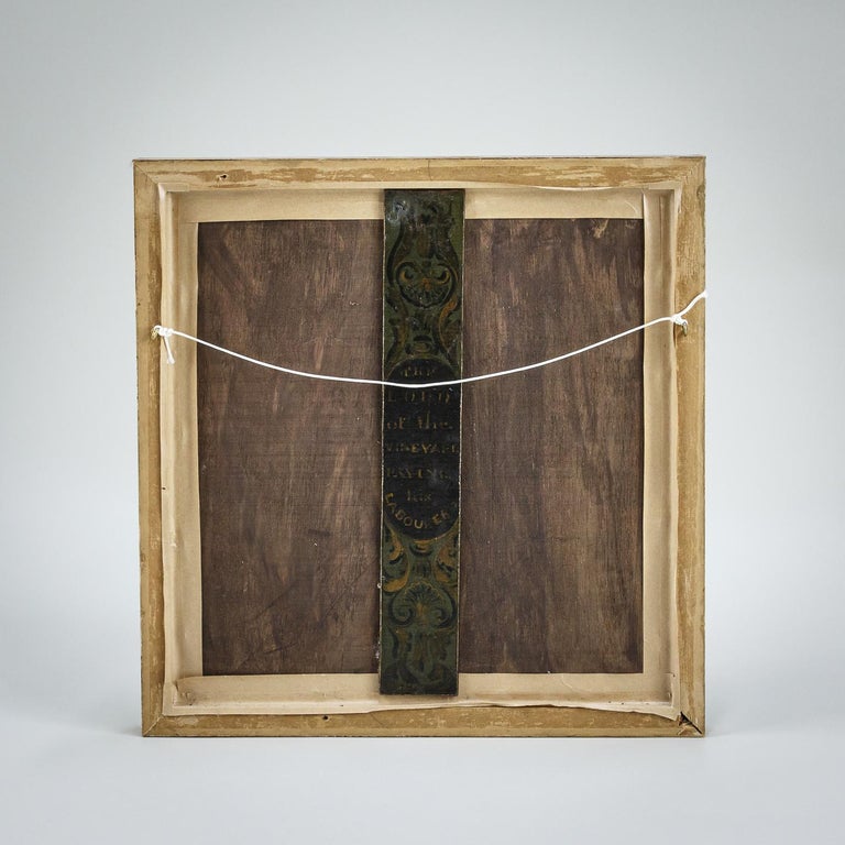 Primitive 19th Century Oil Painting of Vineyard Owner Paying His ...