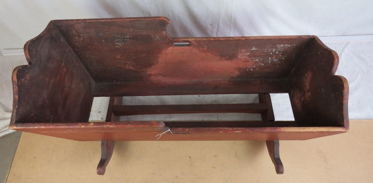 Primitive 19th Century Rocking Cradle For Sale at 1stDibs