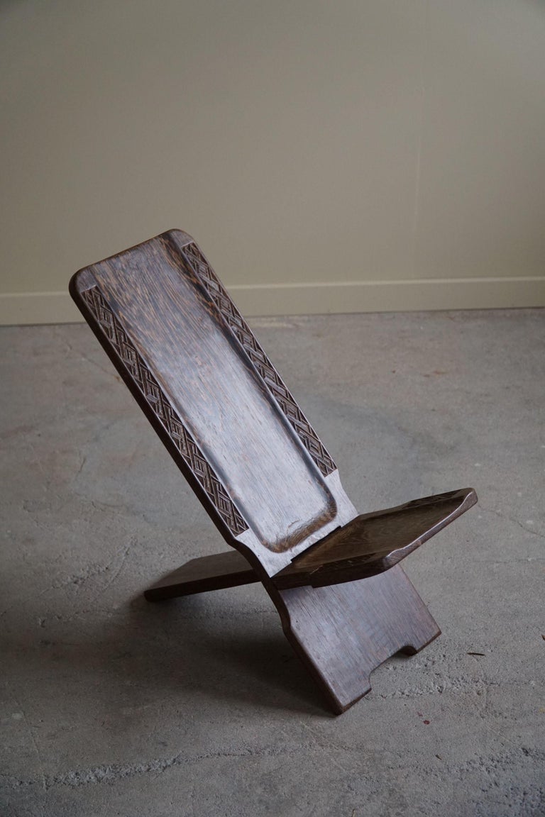 Primitive African Tribal Hand Carved Folding Palaver Chair, Wabi Sabi ...