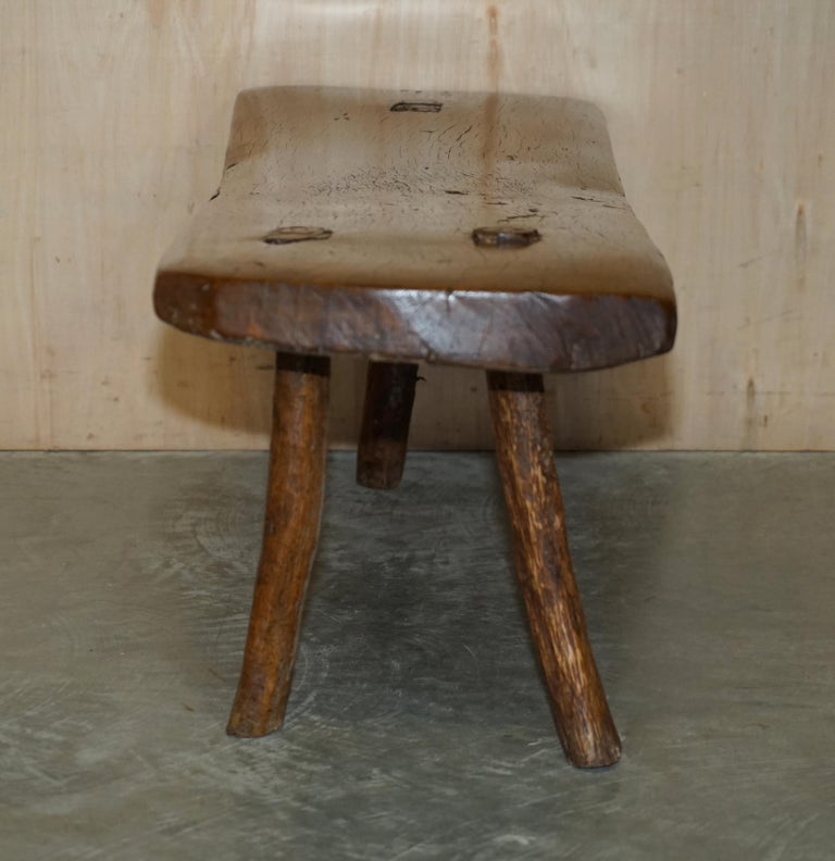 Primitive Antique 1740 Spanish 18th Century Three Legged Bench or ...