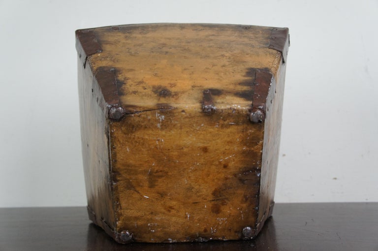 Primitive Antique Chinese Japanese Wooden Rice Grain Harvest Bucket ...