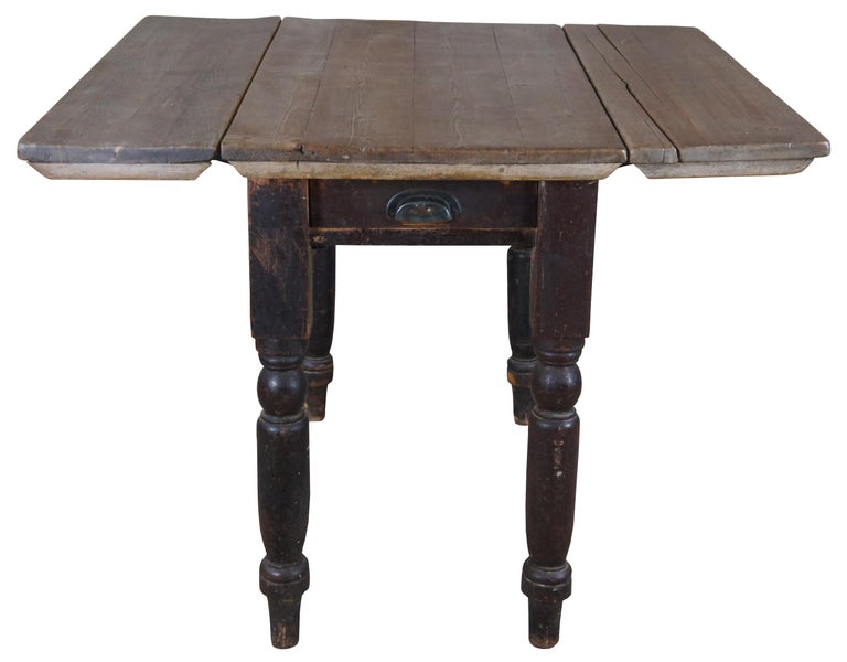 Primitive Antique English Pine Drop Leaf Farmhouse Dining Breakfast ...