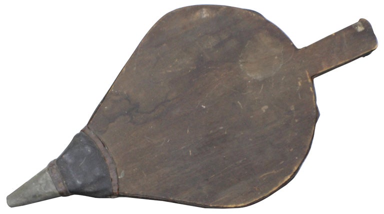 Antique Oak and Leather Fireplace Bellows Fireside Working Condition at ...