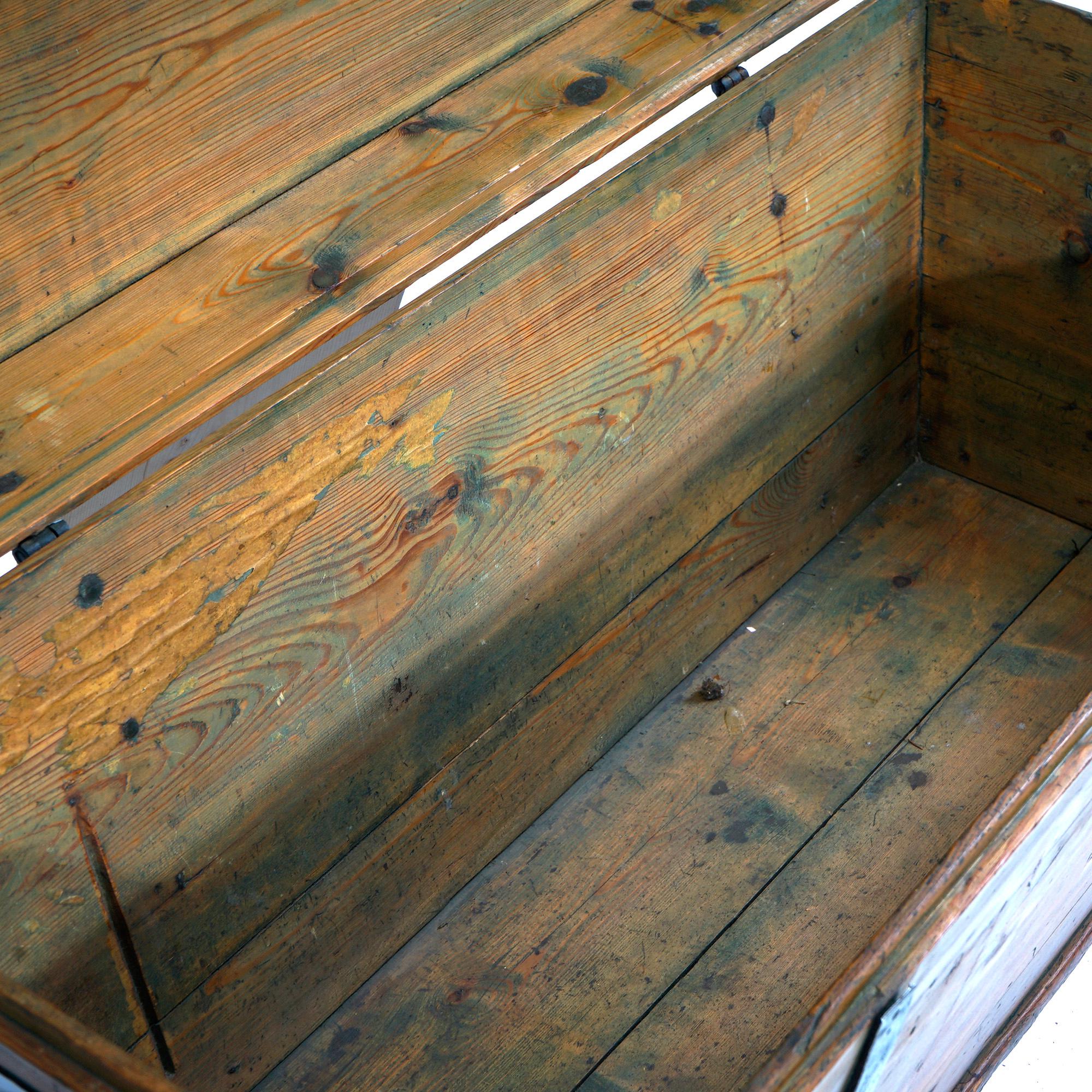 Rustic Antique Western Conestoga Wagon Blanket Trunk 19th C at 1stDibs