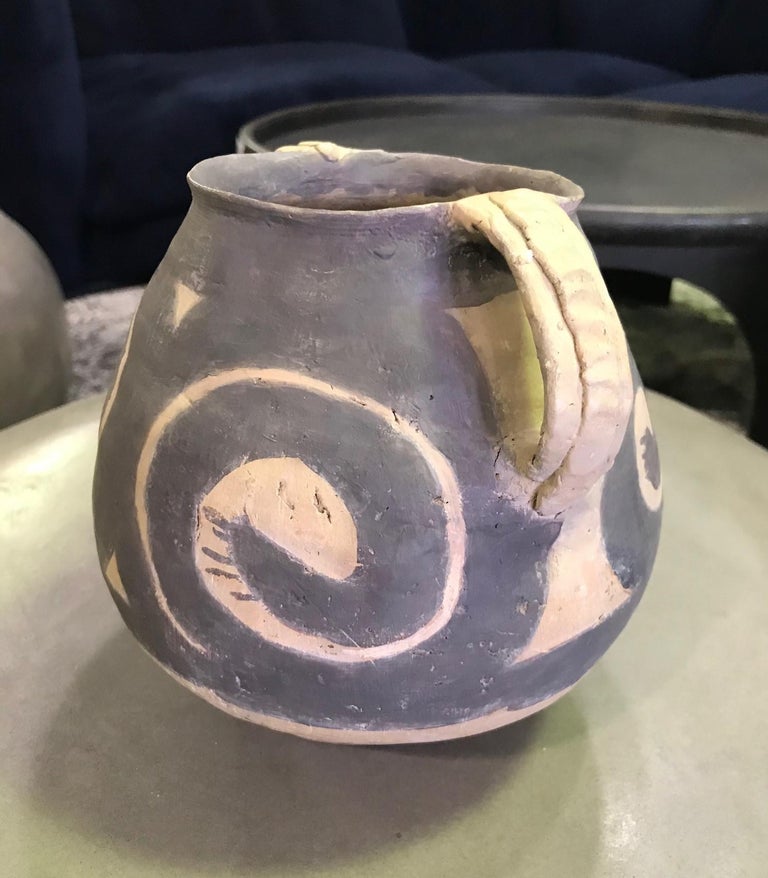 Primitive Archaic Handcrafted Painted Ceramic Pottery Bowl Pot with ...