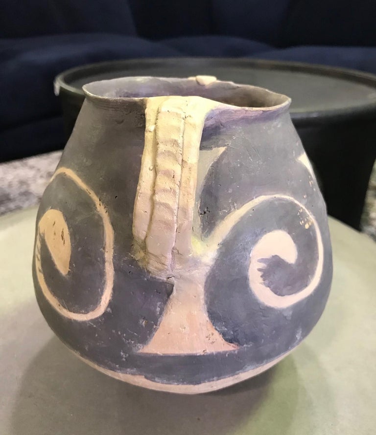 Primitive Archaic Handcrafted Painted Ceramic Pottery Bowl Pot with ...