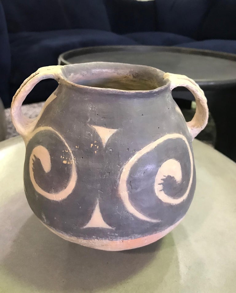 Primitive Archaic Handcrafted Painted Ceramic Pottery Bowl Pot with ...