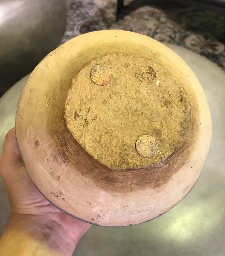 Primitive Archaic Handcrafted Painted Ceramic Pottery Bowl Pot with ...