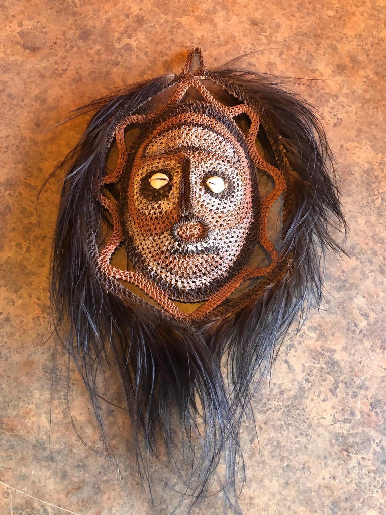 Primitive Asmat Tribal Shell Mask from Papua New Guinea For Sale at 1stDibs