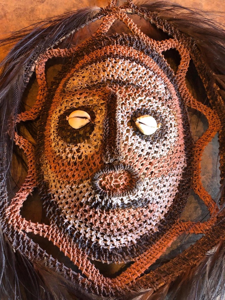 Primitive Asmat Tribal Shell Mask from Papua New Guinea For Sale at 1stDibs