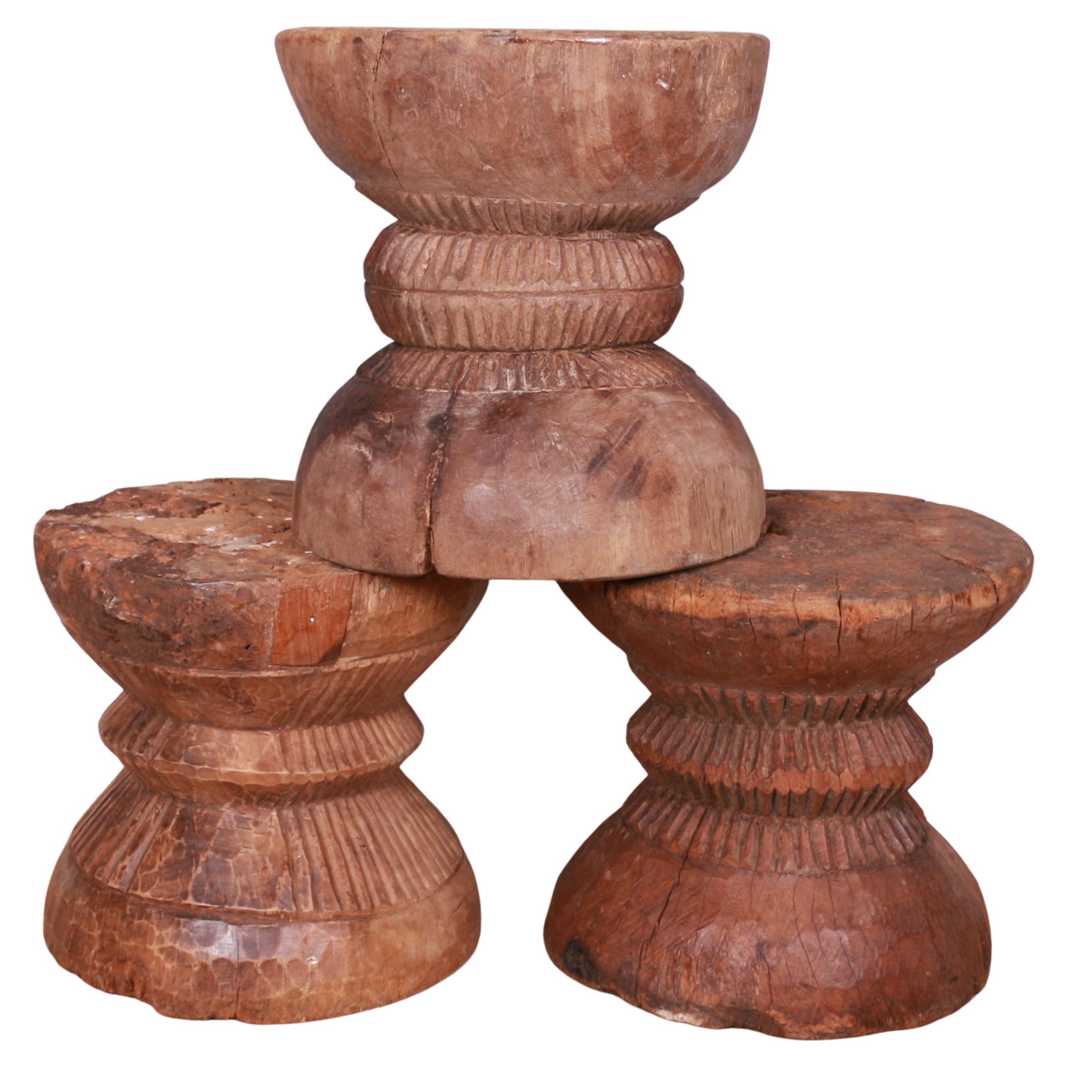 Bleached Oak Carved Side Table For Sale at 1stDibs