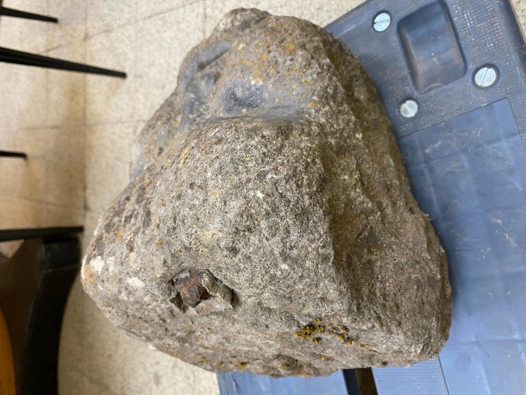 Primitive Carved Stone Fountain Head For Sale at 1stDibs