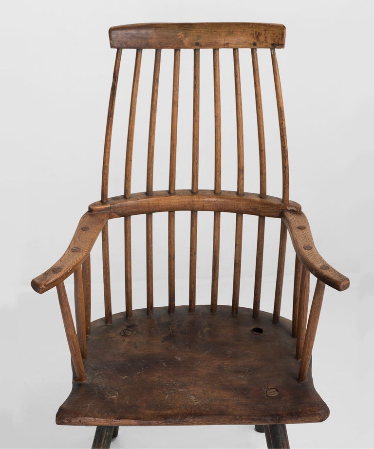 Primitive Comb Back Windsor Armchair, England, circa 1840 at 1stDibs
