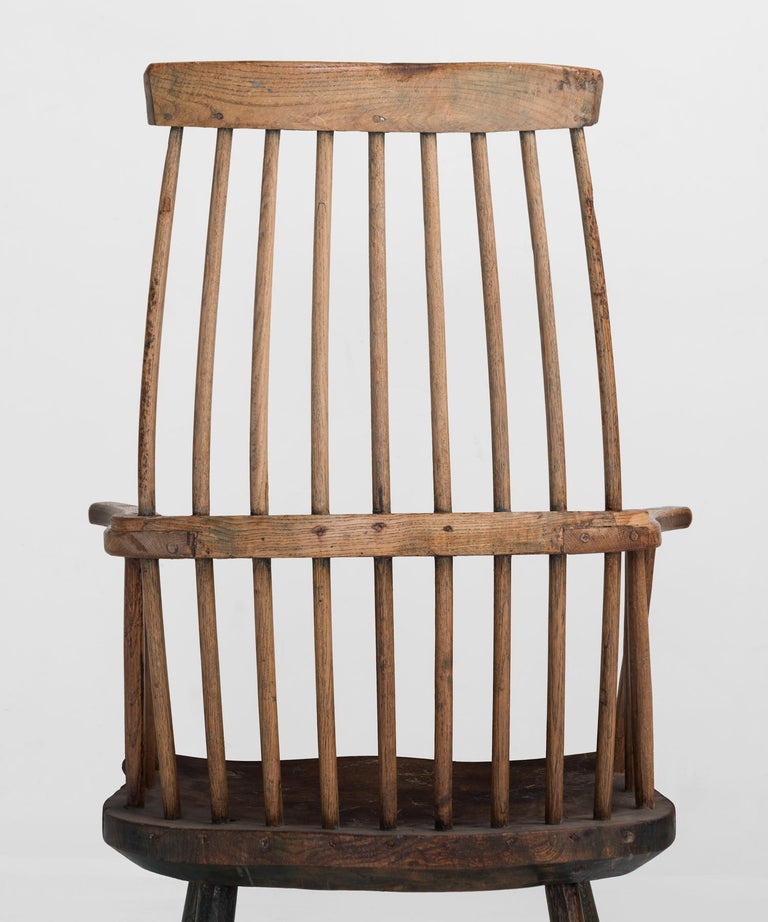 Primitive Comb Back Windsor Armchair, England, circa 1840 at 1stDibs