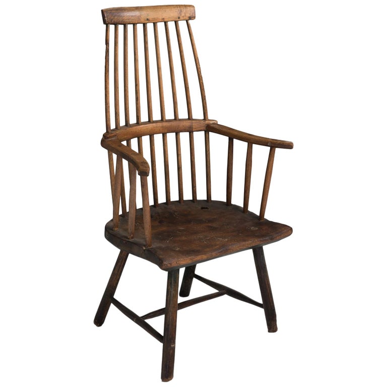 Primitive Comb Back Windsor Armchair, England, circa 1840 at 1stDibs